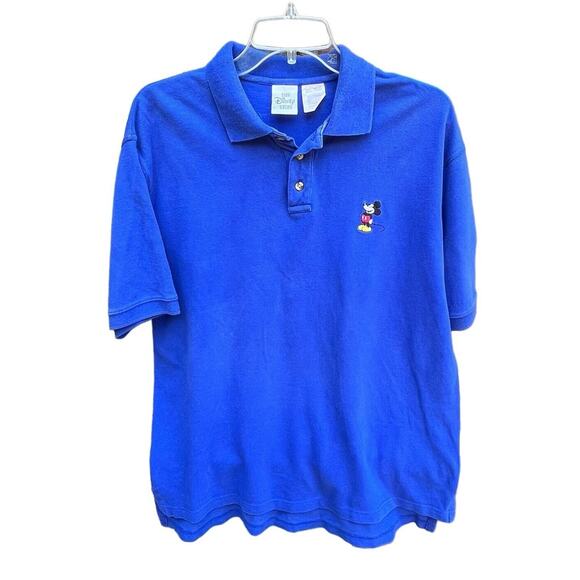 Disney | Shirts | Vtg Disney Mickey Mouse Adult Blue Short Sleeve Polo ...